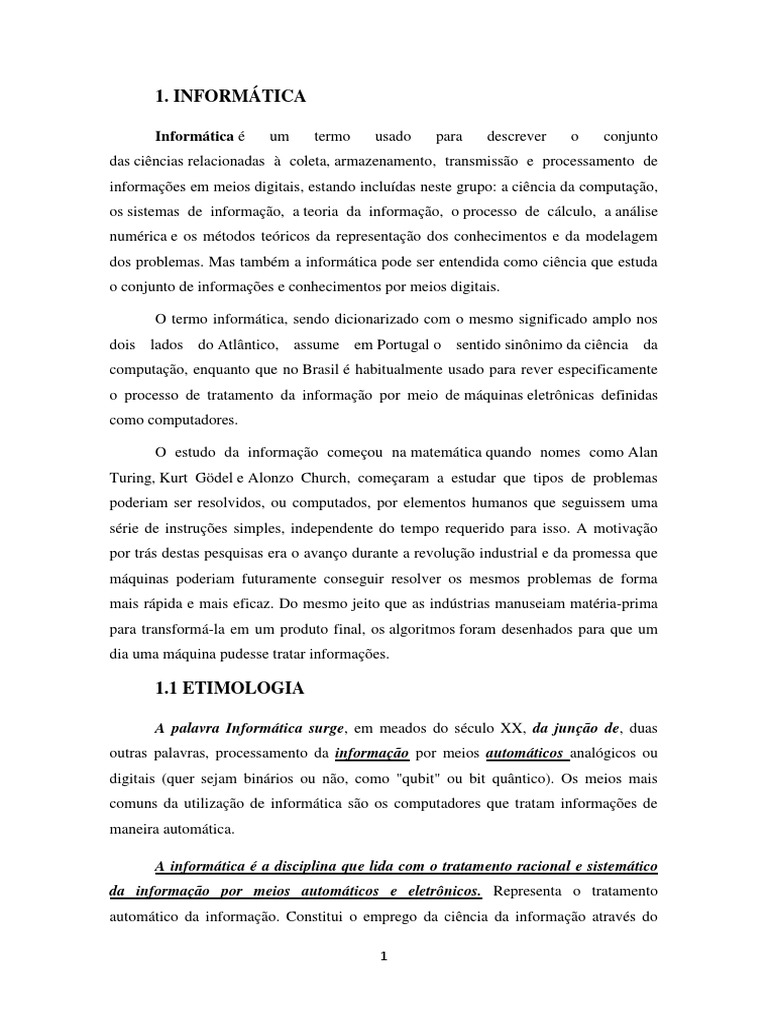 InformÃ¡Tica | PDF | Informática | Equipamento de escritório