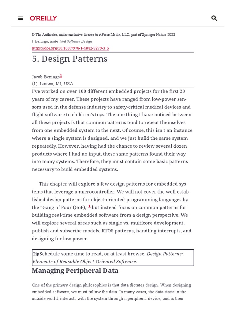 Design Patterns - Embedded Software Design - A Practical Approach To Architecture, Processes ...