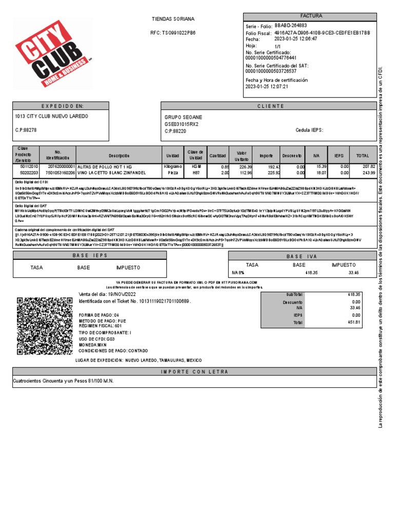 Factura (69) 12345664 | PDF | Factura | Comercio
