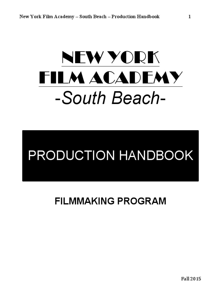 South Beach Filmmaking Production Handbook | PDF