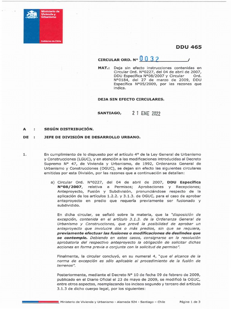 DDU 465. Enero 2022 | PDF | Gobierno | Chile