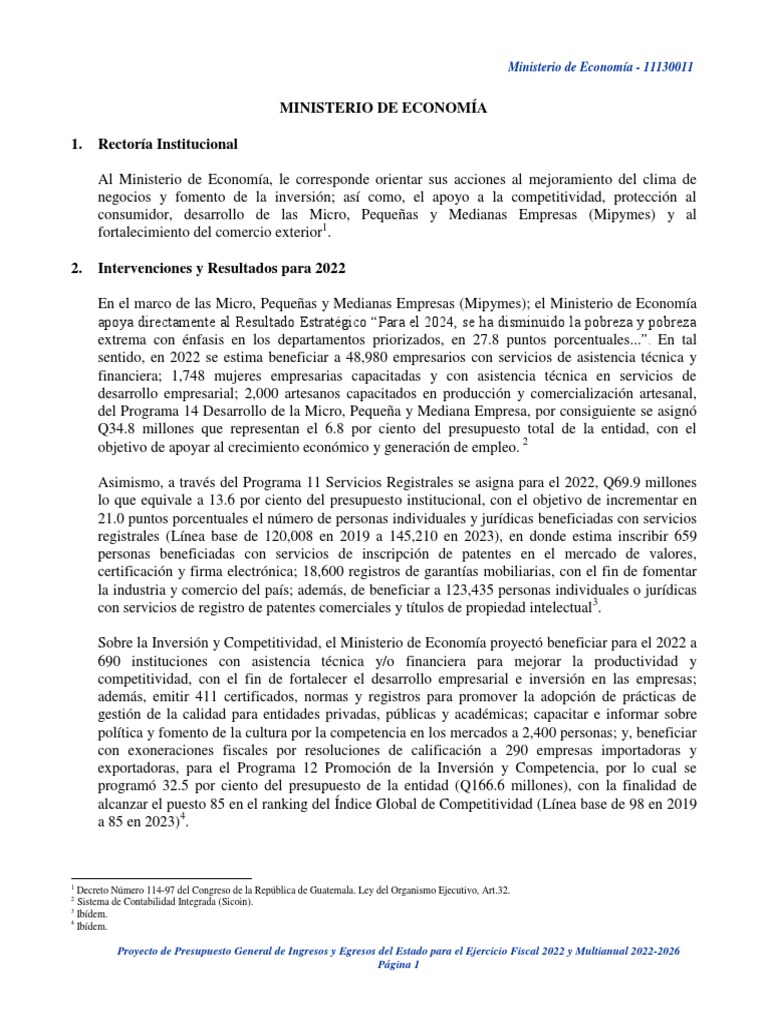 MINECO | PDF | Pequeñas y medianas empresas | Presupuesto