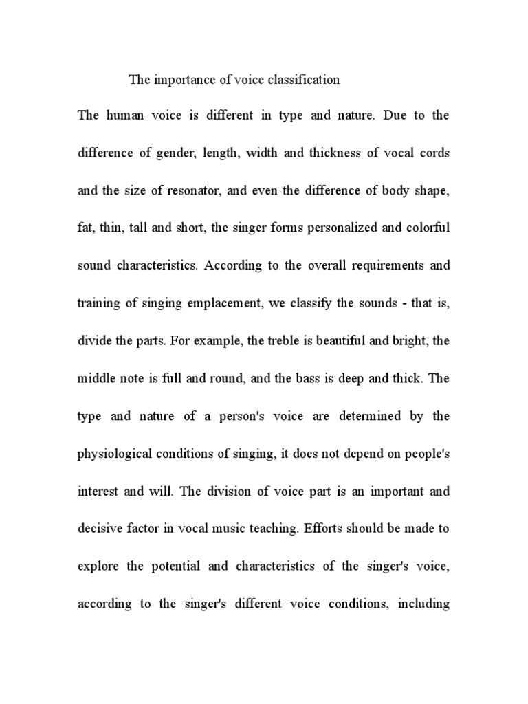 Understanding Voice Classification | PDF | Singing | Human Voice