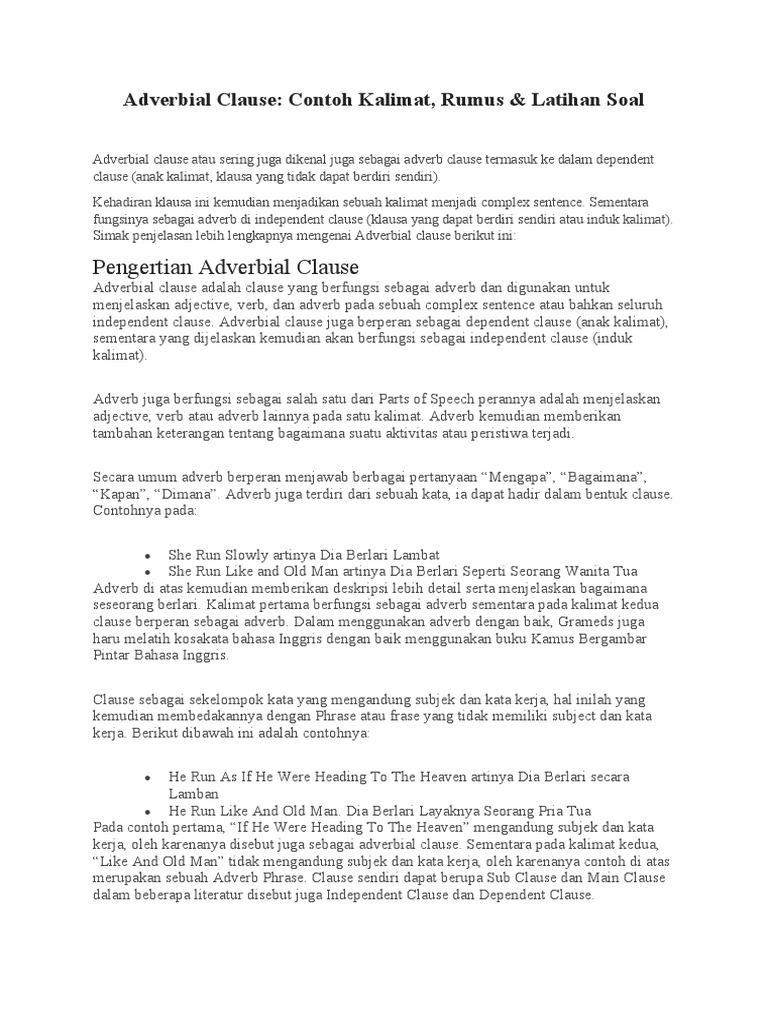 Adverbial Clause | PDF