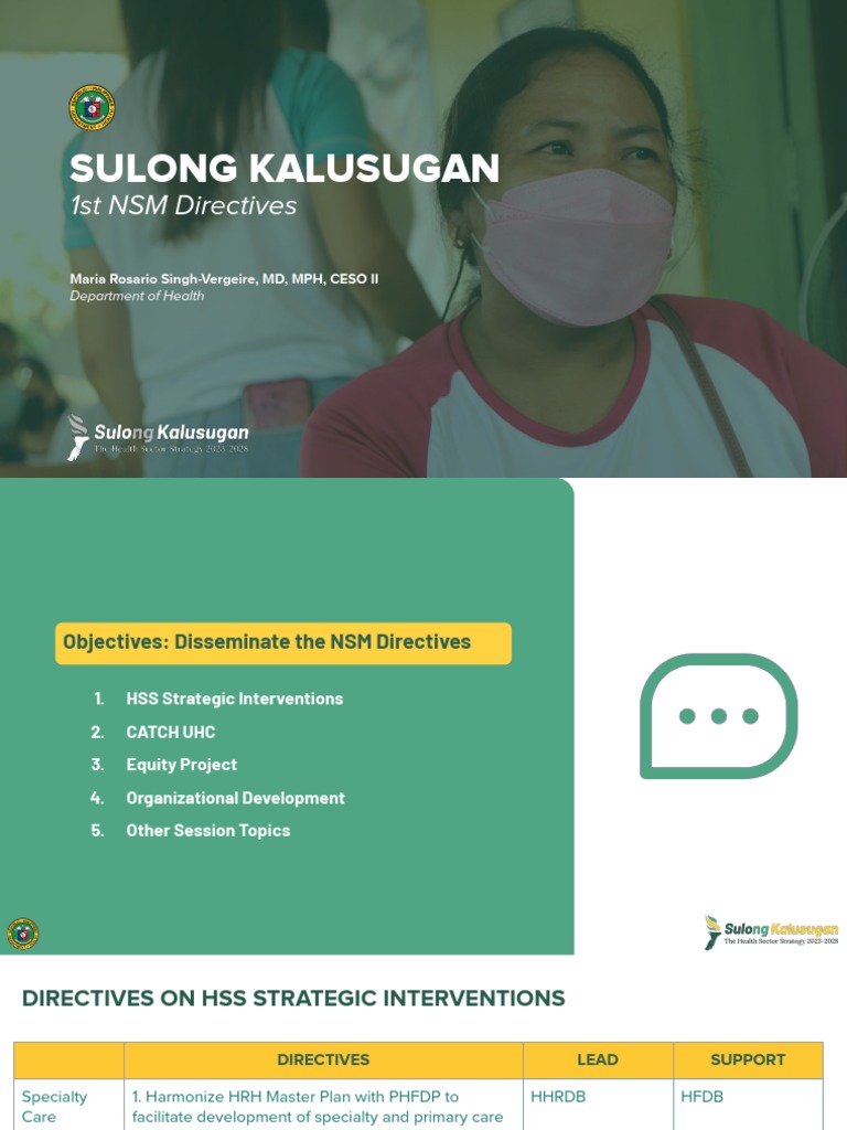 1st NSM Directives 2023 | PDF | Primary Care | Centers For Disease Control And Prevention