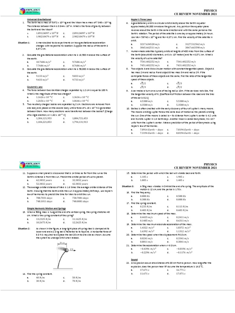 Physics Eeeerc | PDF | Orbit | Force