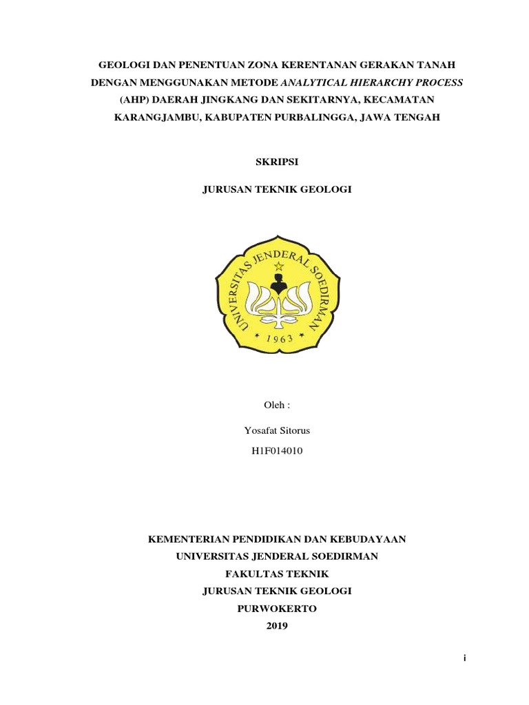 Oleh: Yosafat Sitorus H1F014010 | PDF