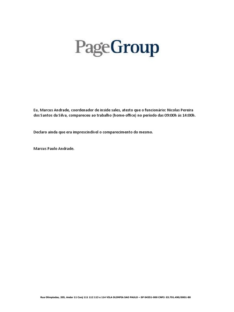 Carta de Comparecimento | PDF