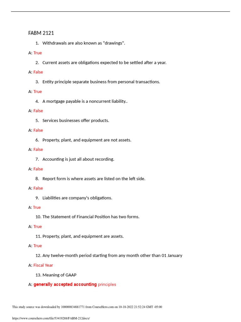 Fabm 212 | PDF | Debits And Credits | Balance Sheet