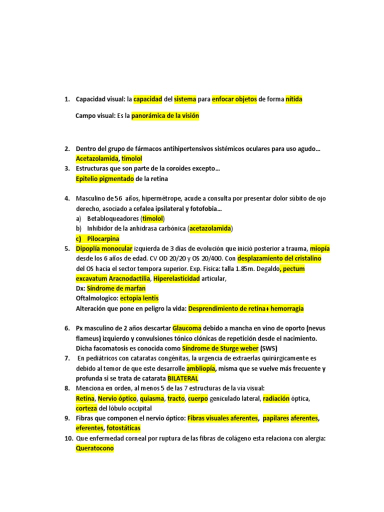 Capacidad Visual | PDF | Glaucoma | Percepción visual