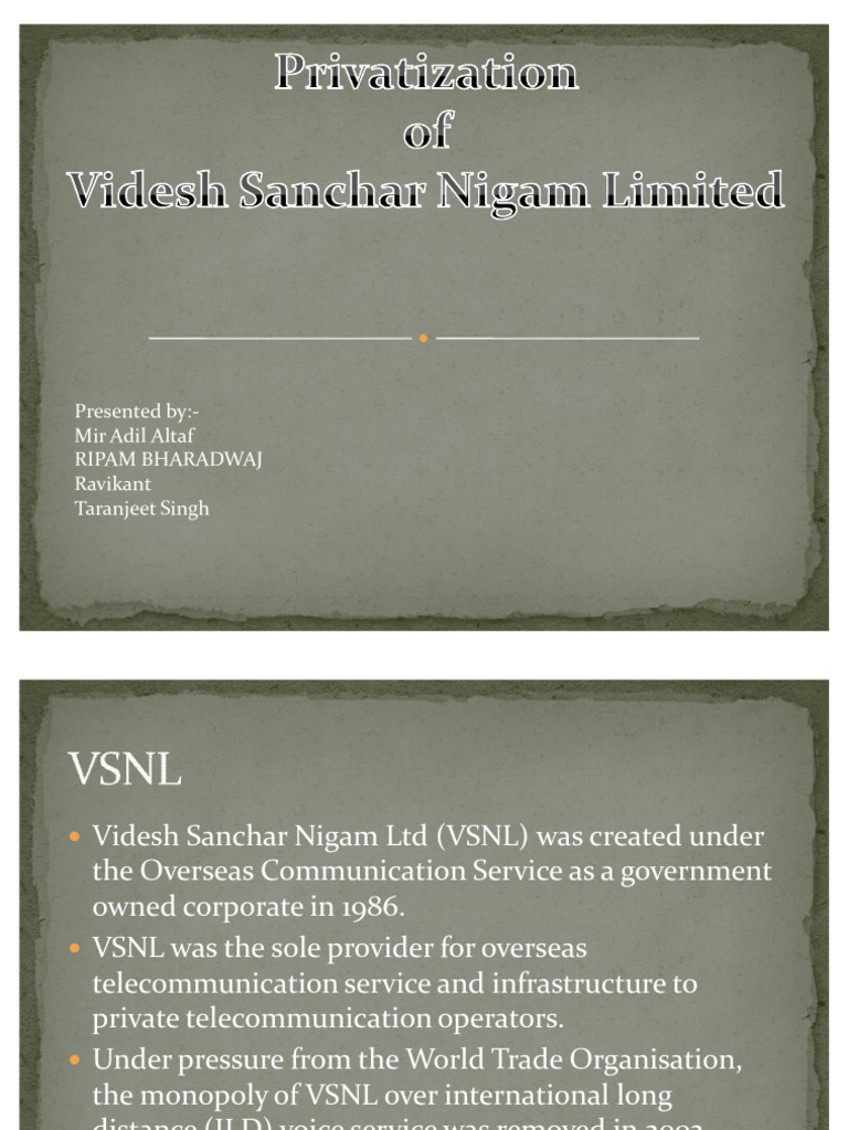 Privatisation of VSNL | PDF