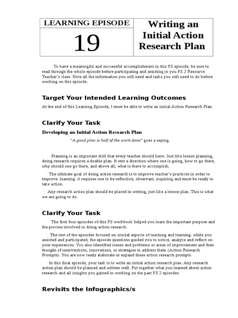 Writing an Initial Action Research Plan to Improve Classroom Management | PDF | Action Research ...