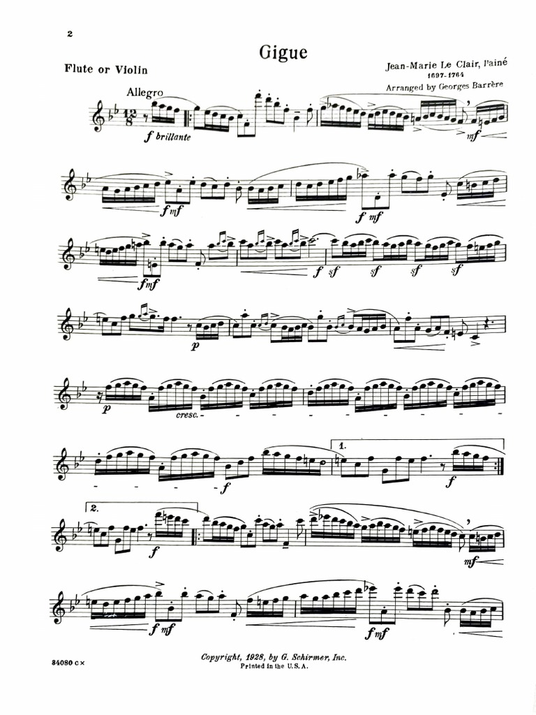 Gigue - Jean Marie Le Clair | PDF