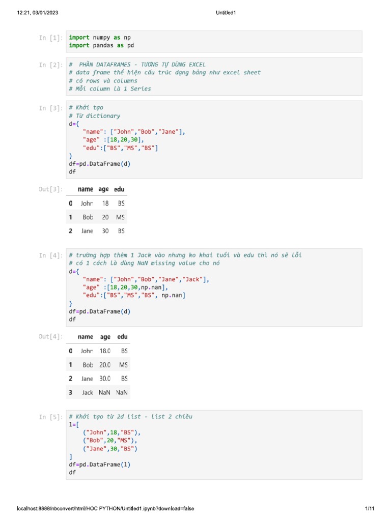 Bai2 Data - Pandas | PDF