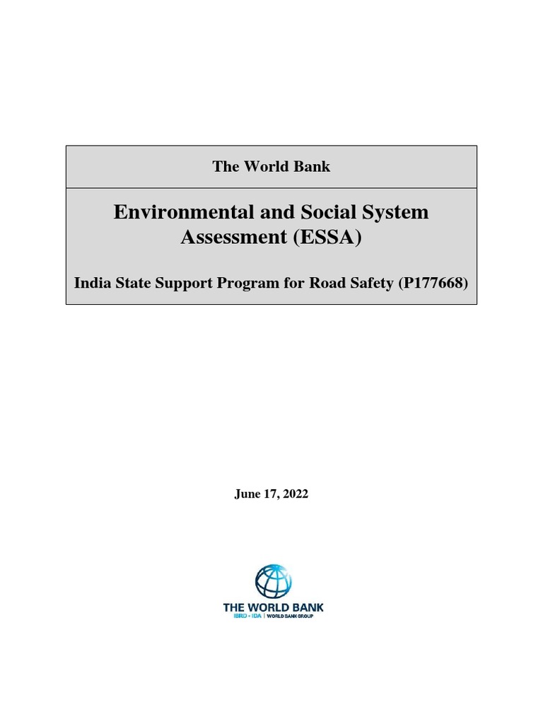 World Bank Report On Environmental and Social Systems Assessment (ESSA ...