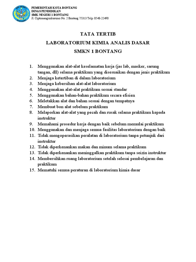 Tata Tertib Laboratorium | PDF