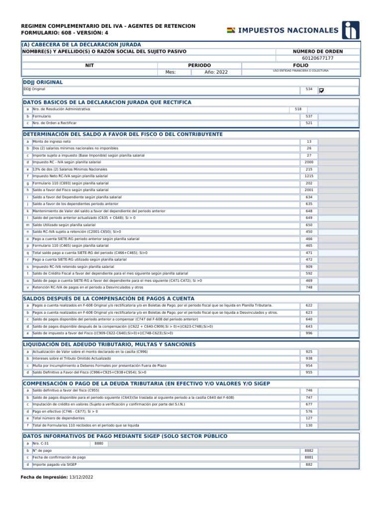 Formulario 608v4 | PDF | Impuestos | Gobierno