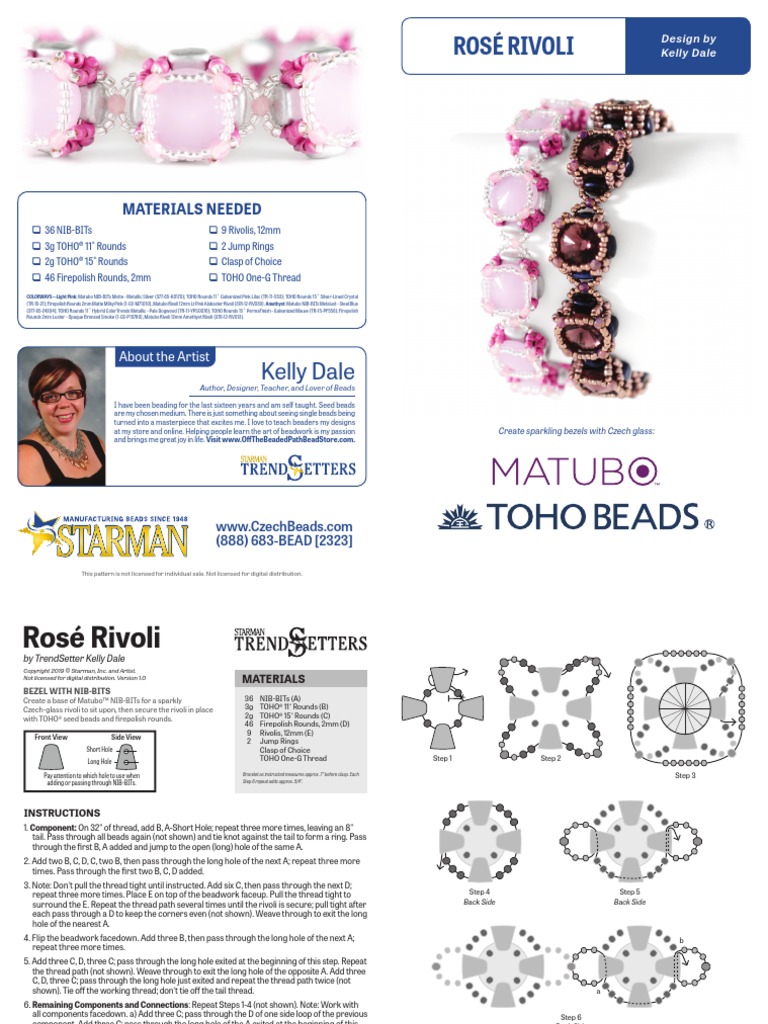 2kelly Kd1 5 Rose Rivoli | PDF | Beadwork | Notions (Sewing)