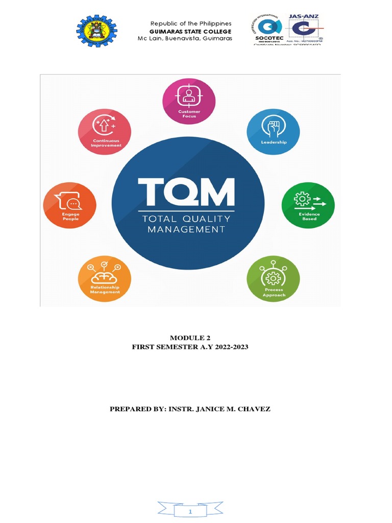 Module 2 - TQM | PDF | Operations Management | Lean Manufacturing