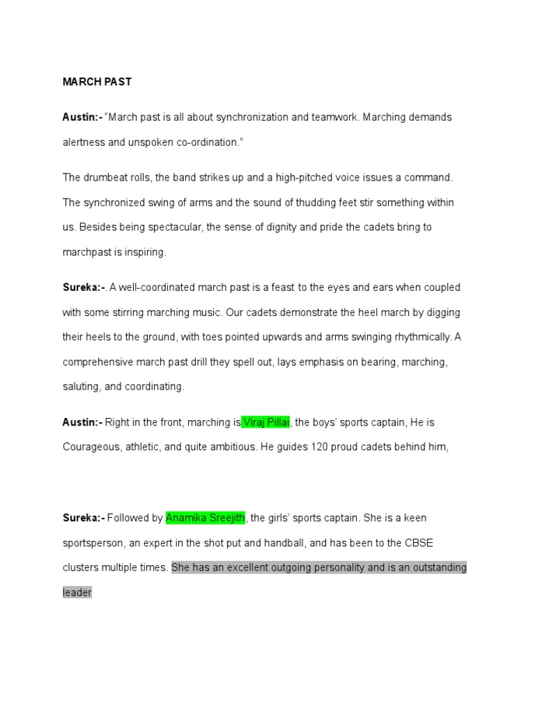 Sports Day Script | PDF | Dances | Mahatma Gandhi