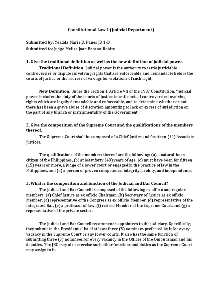 Constitutional Law 1 - Judicial Department - Panes | PDF | Standing ...
