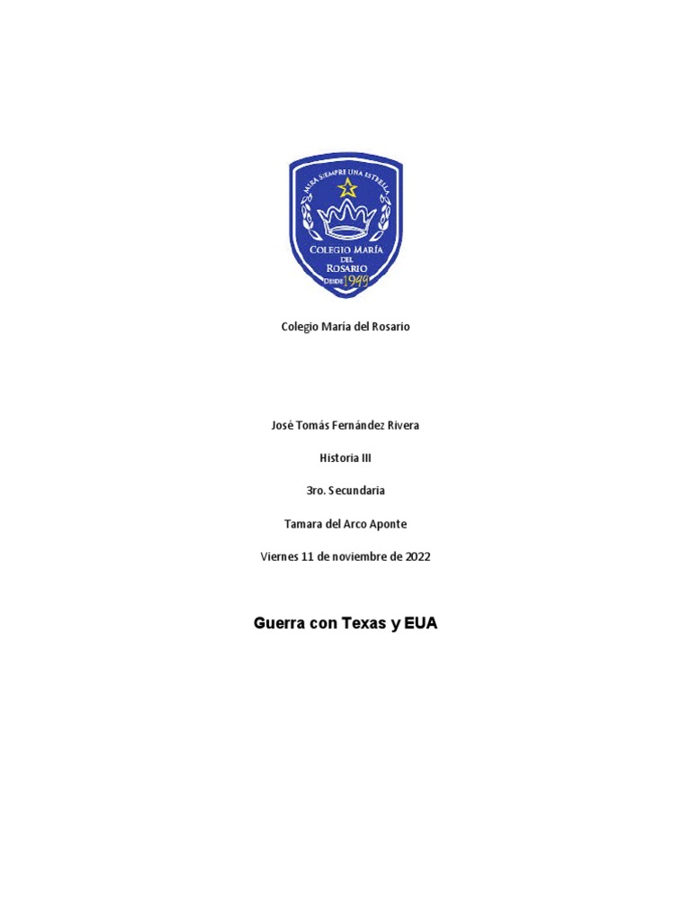 Guerra Con Texas y EUA | PDF | Texas | Revolución de Texas