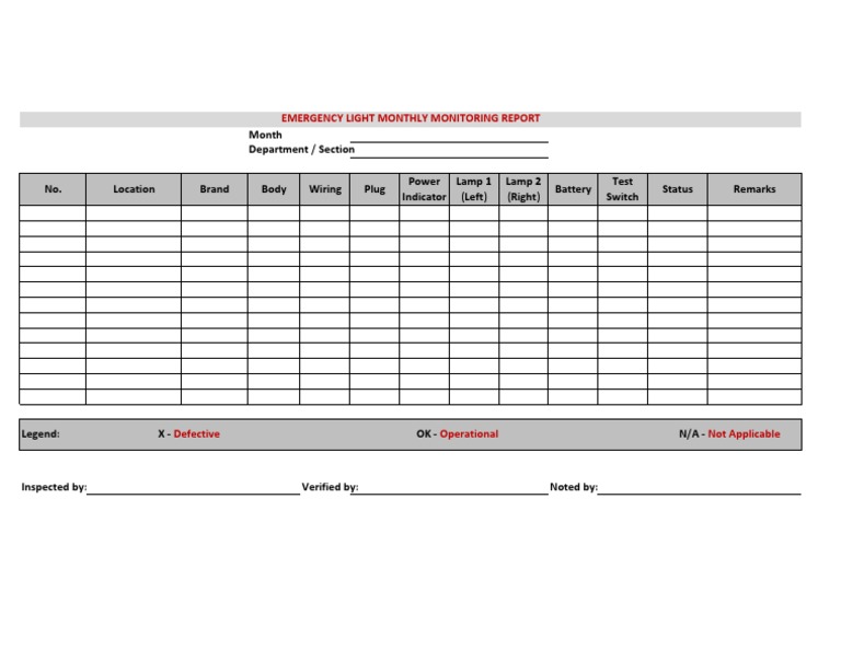 Emergency Light Monitoring | PDF