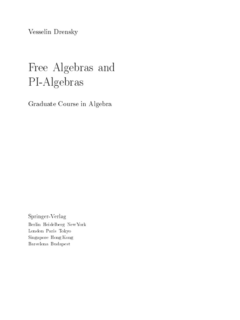 Drensky PI Algebras | PDF | Algebra | Lie Algebra