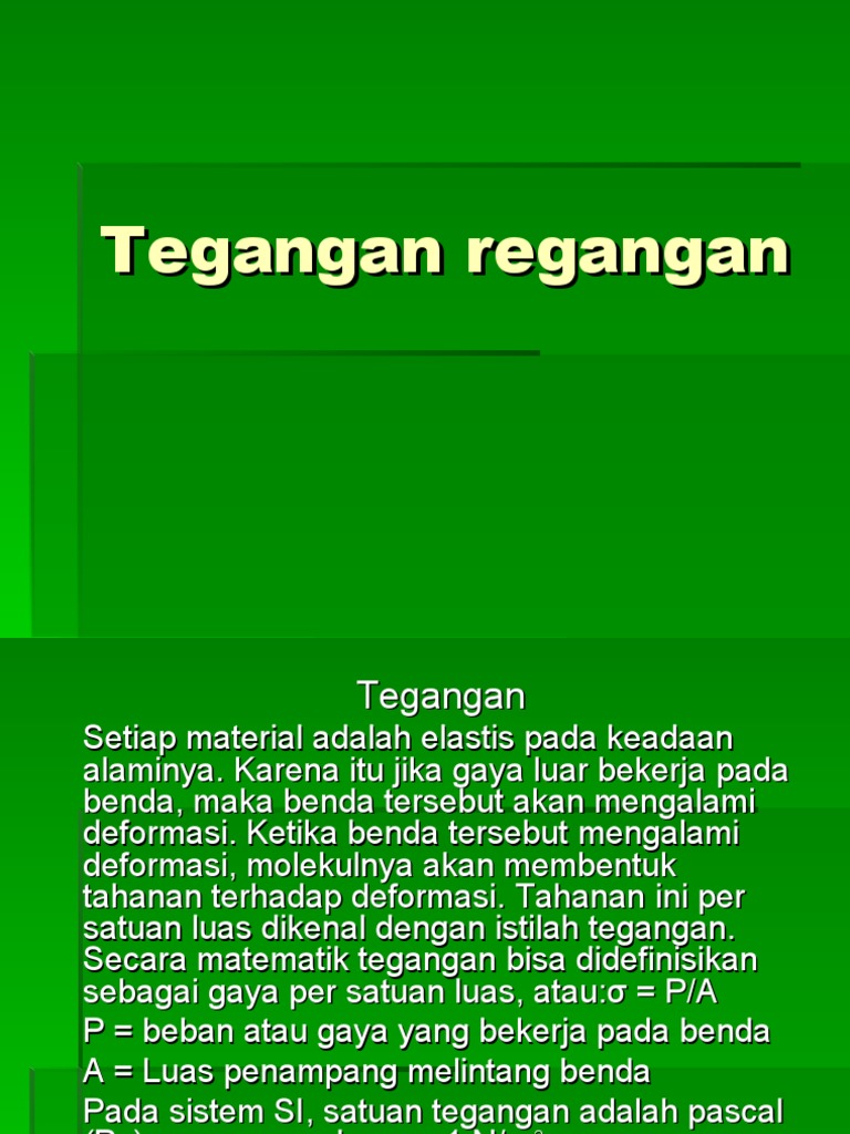 Tegangan dan Regangan Material | PDF