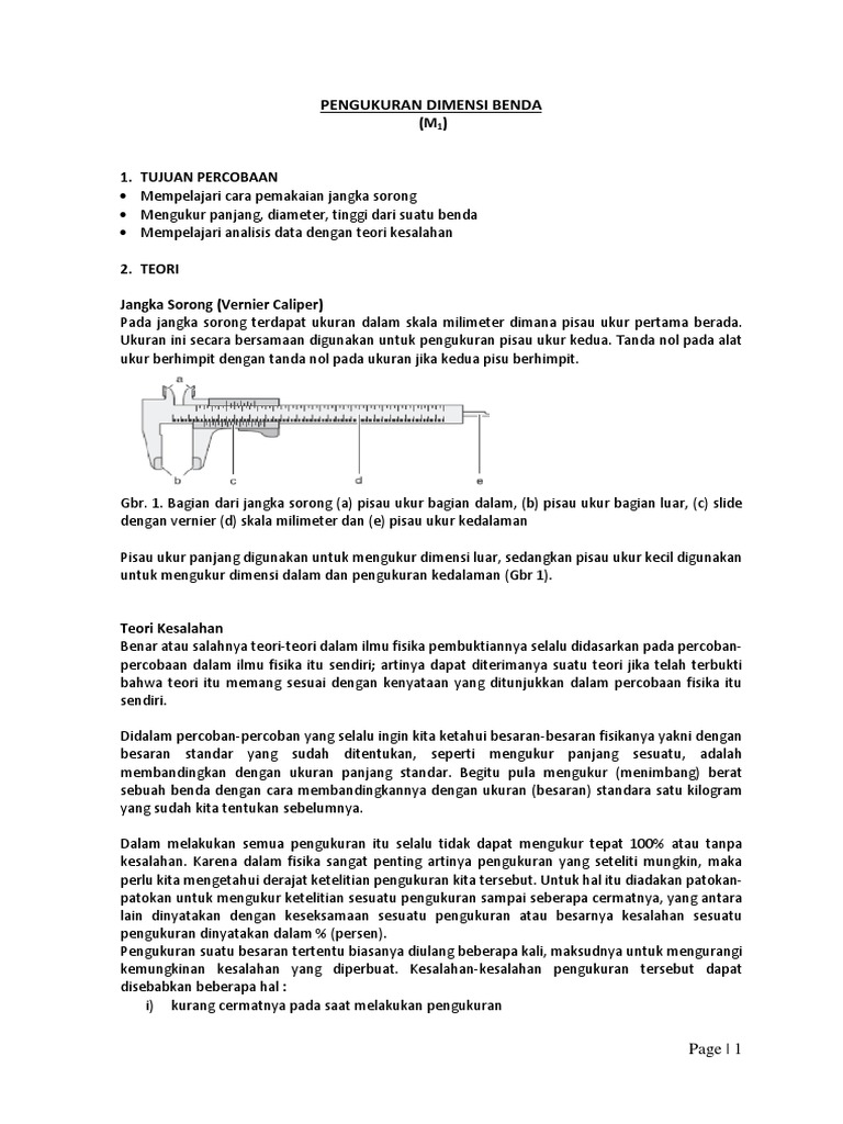 Pengukuran Dimensi Benda | PDF