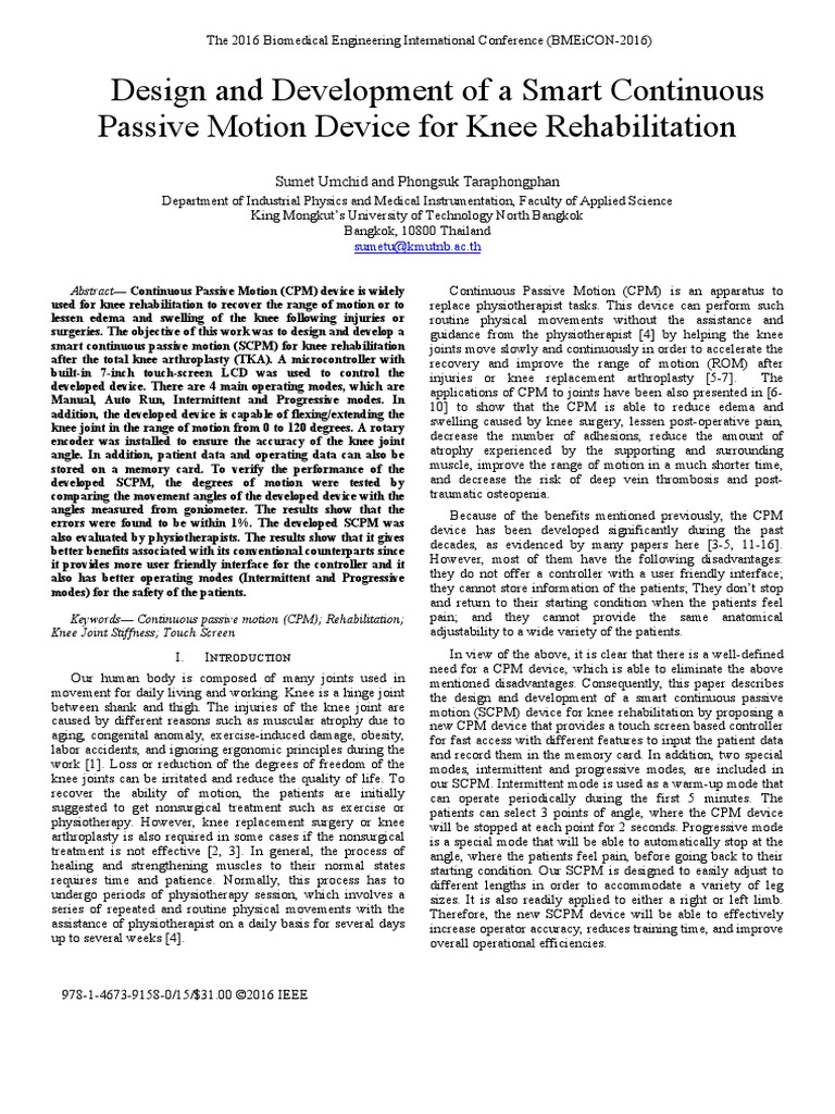Design CPM | PDF | Electric Motor | Physical Therapy