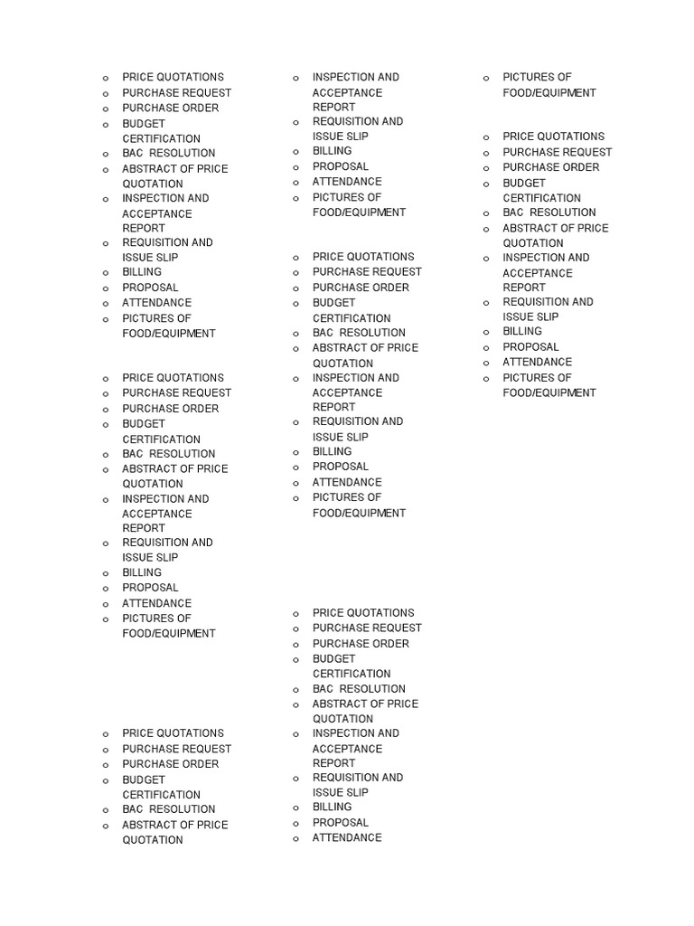 Checklist For Purchase Request | PDF
