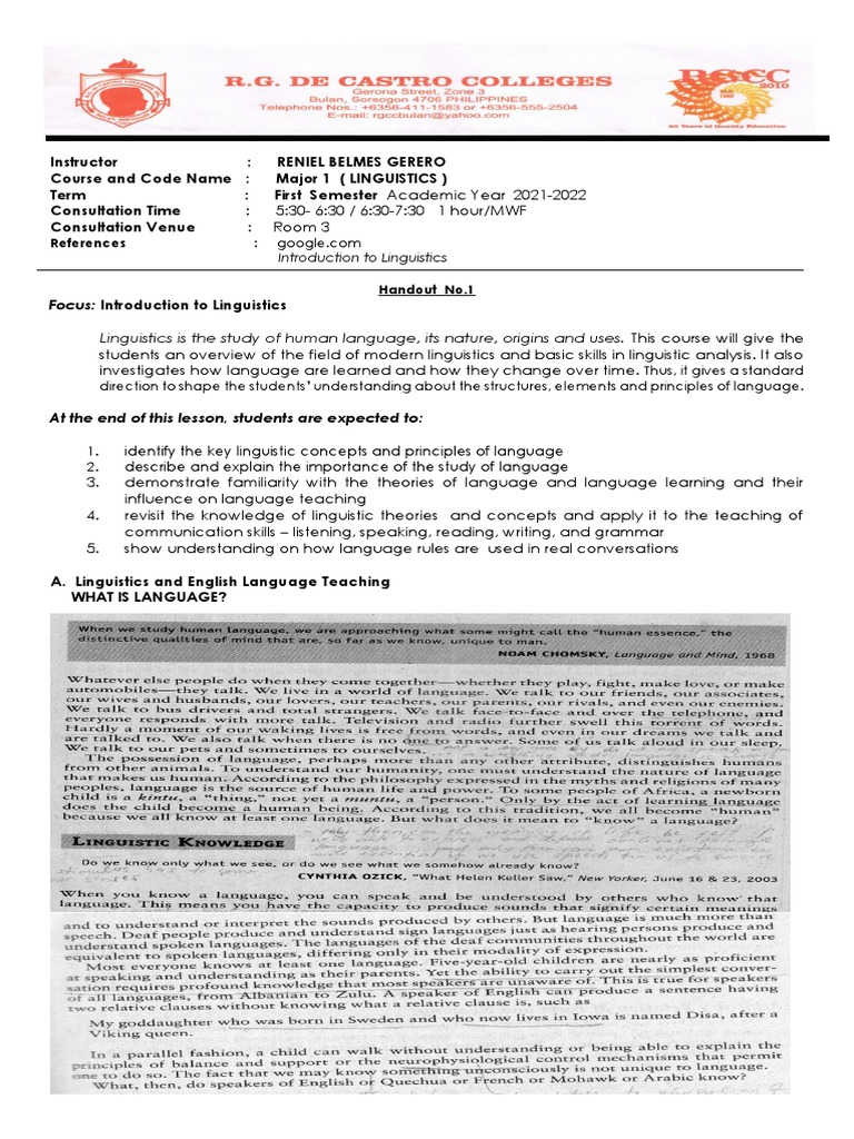 (Template) MAJOR 1 1st Study Guide and Learning Task | PDF | Language ...