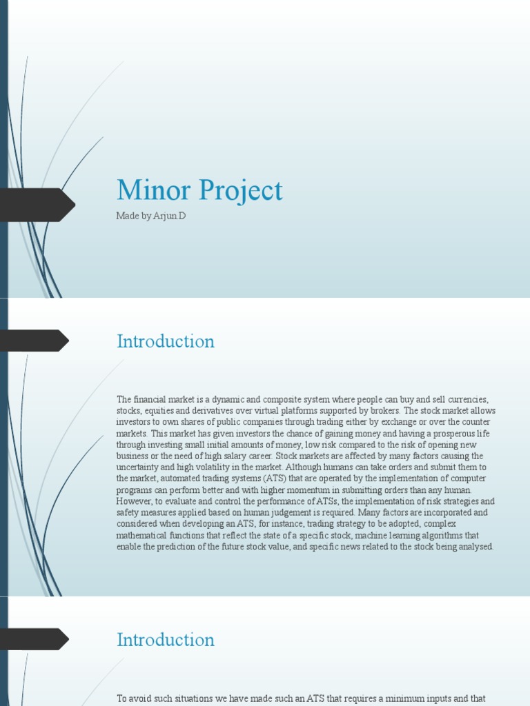 Minor Project PPT For Ipu College | PDF | Stocks | Forecasting