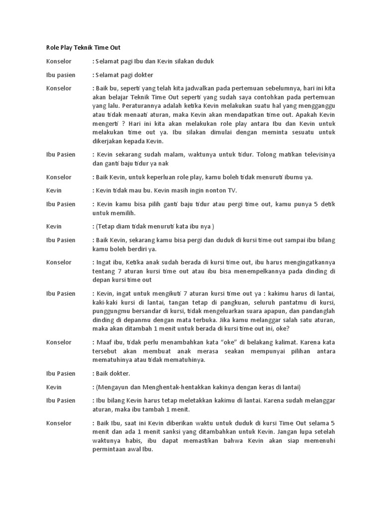 Role Play Teknik Time Out | PDF