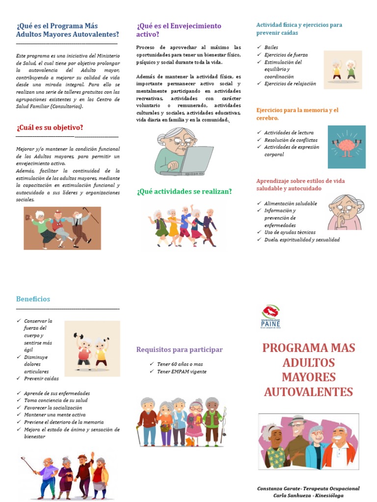 Triptico Programa Mas | PDF | Vejez | Cognición