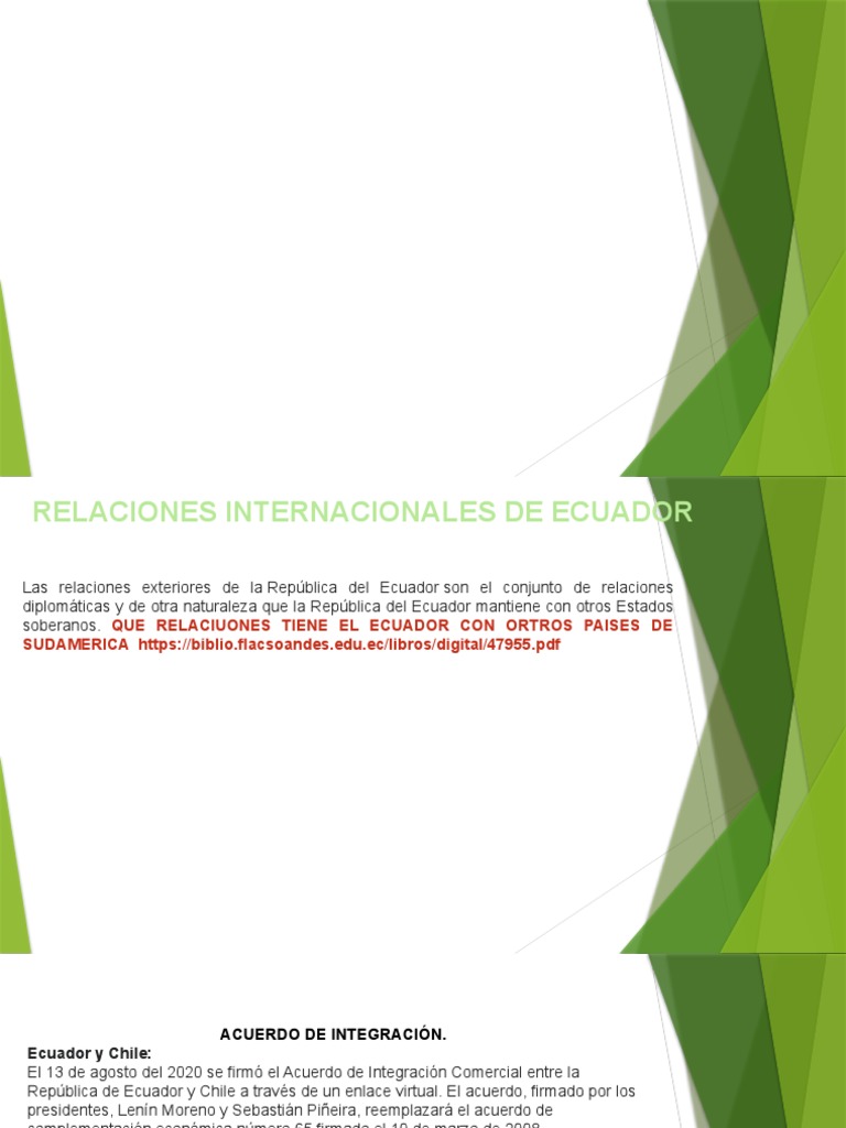 Ecuador y Sus Relaciones Comerciales | PDF | Ecuador | Colombia