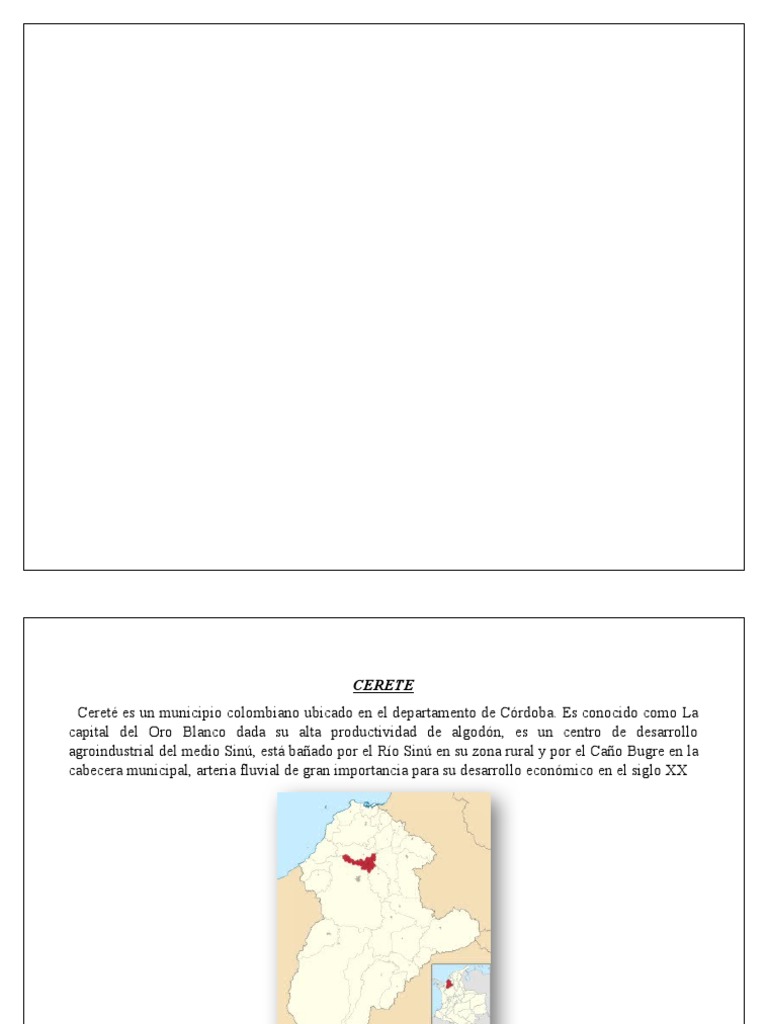 Cereté: Municipio de Córdoba y su historia | PDF
