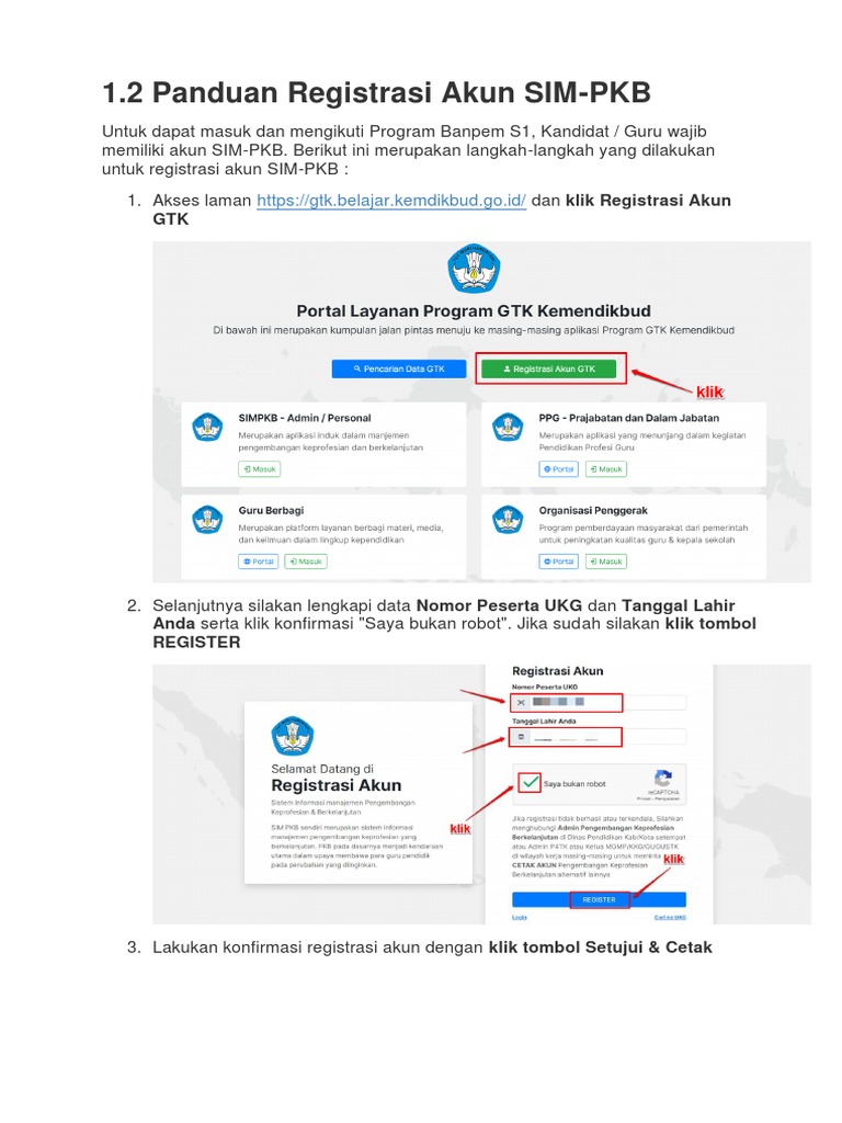 Panduan Registrasi SIMPKB | PDF