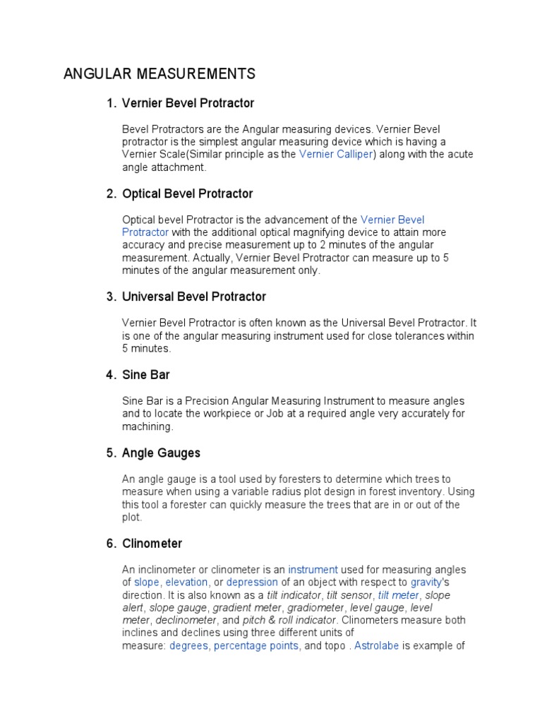 Measure Angles and Distances with Protractors, Tape Measures, Calipers ...