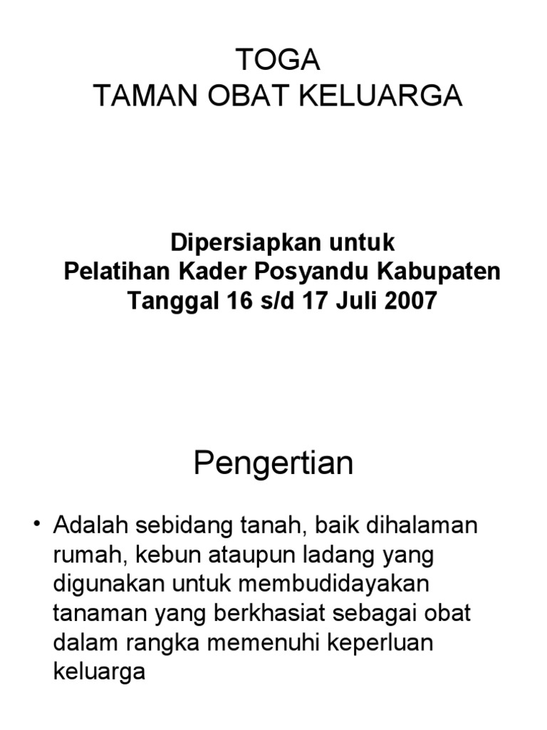 Presentasi TOGA | PDF