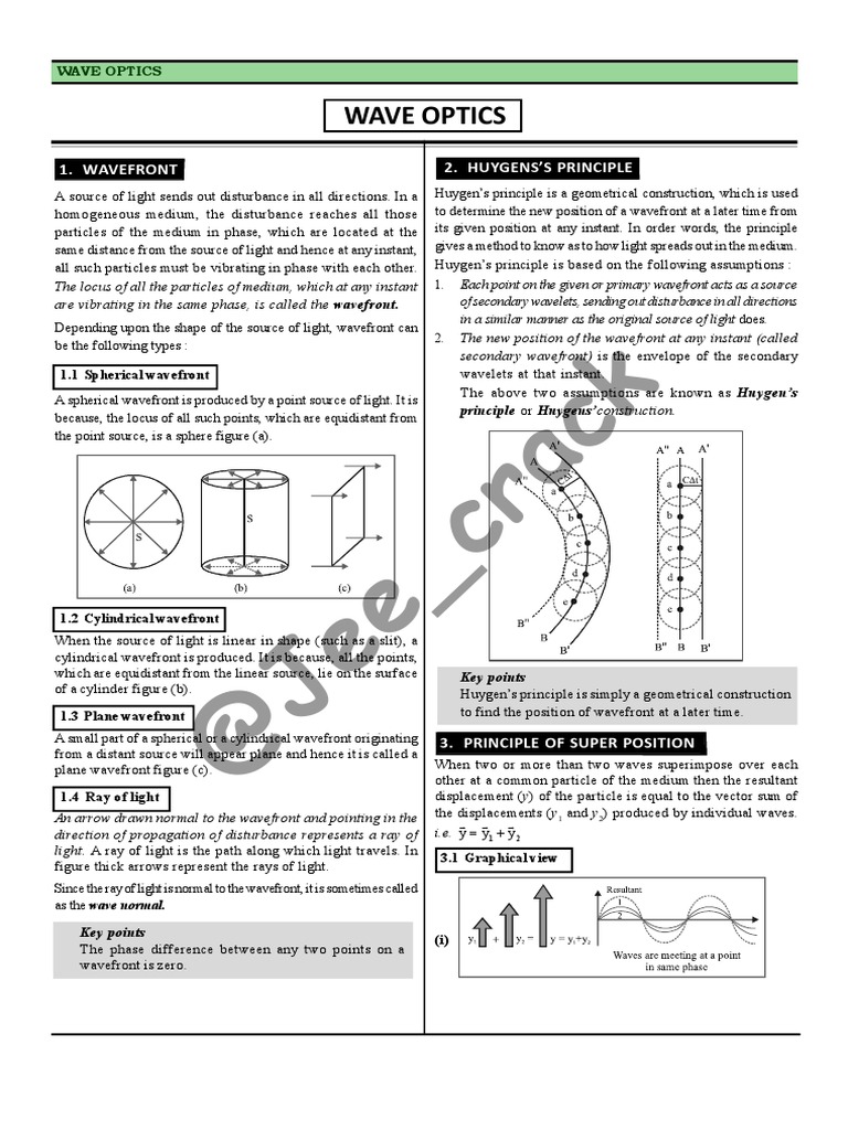 Wave Optics | PDF | Diffraction | Polarization (Waves)