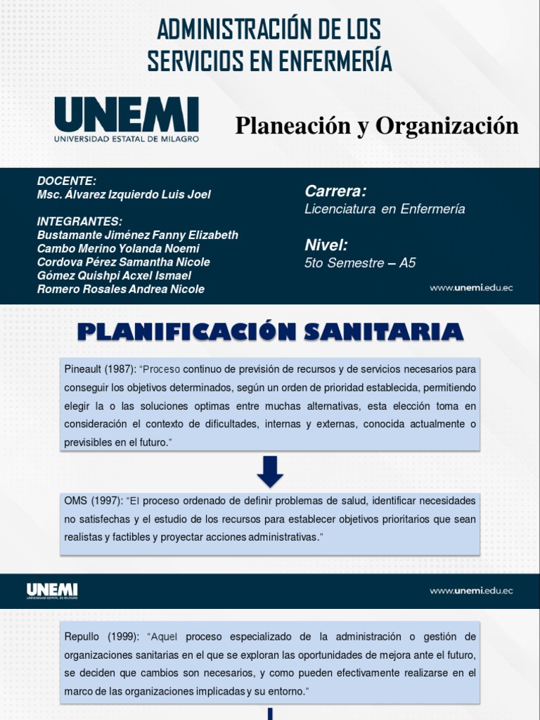 Administración en Enfermeria - Planeación y Organización | PDF ...