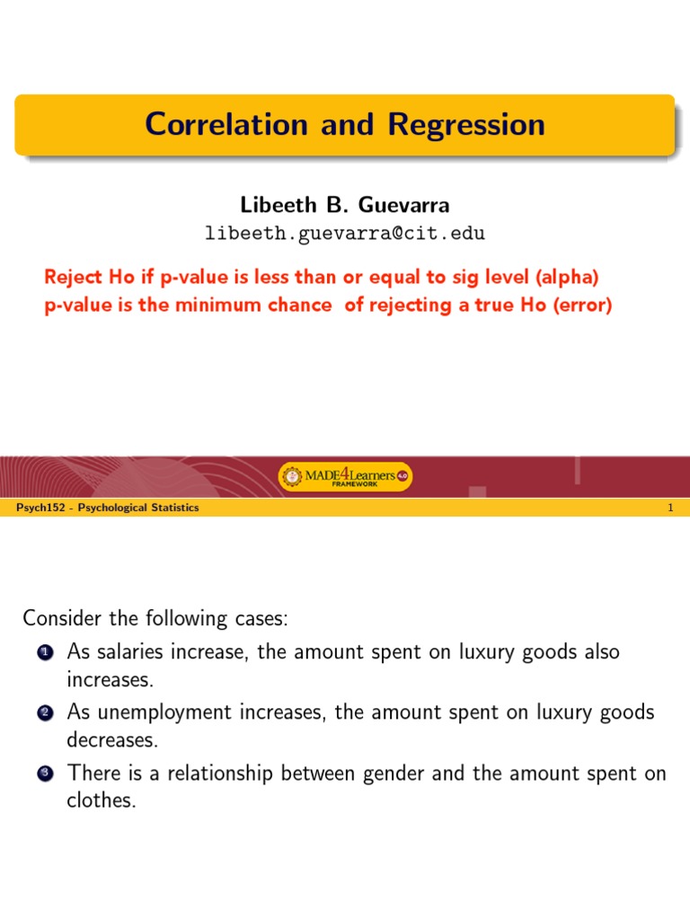 Correlation | PDF | Statistics | Statistical Analysis
