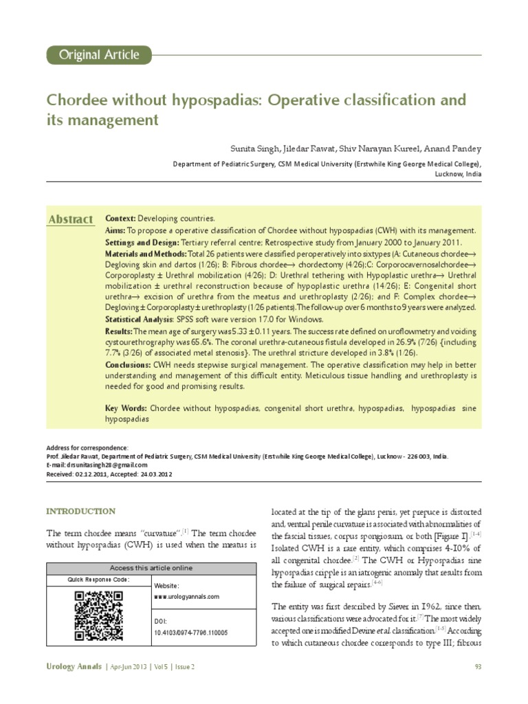 Chordee Without Hypospadia | PDF | Medical Specialties | Urology