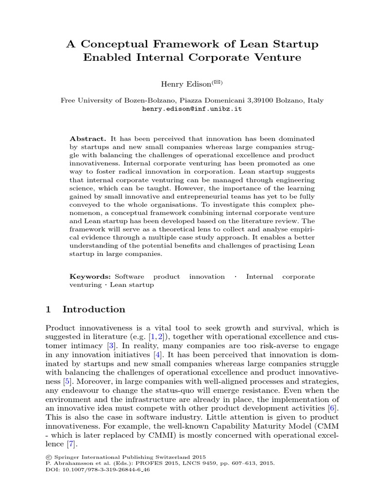 Edison 2015 | PDF | Lean Startup | Startup Company