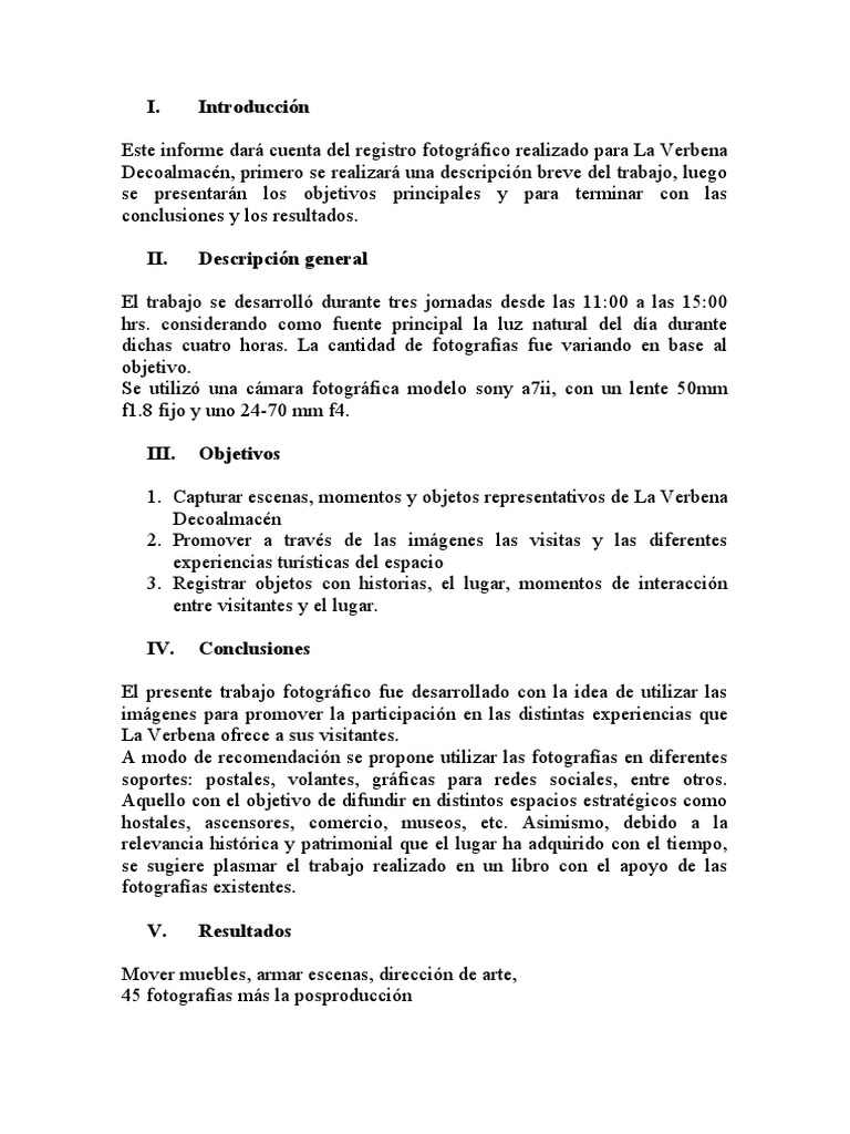 Informe Fotografía | PDF