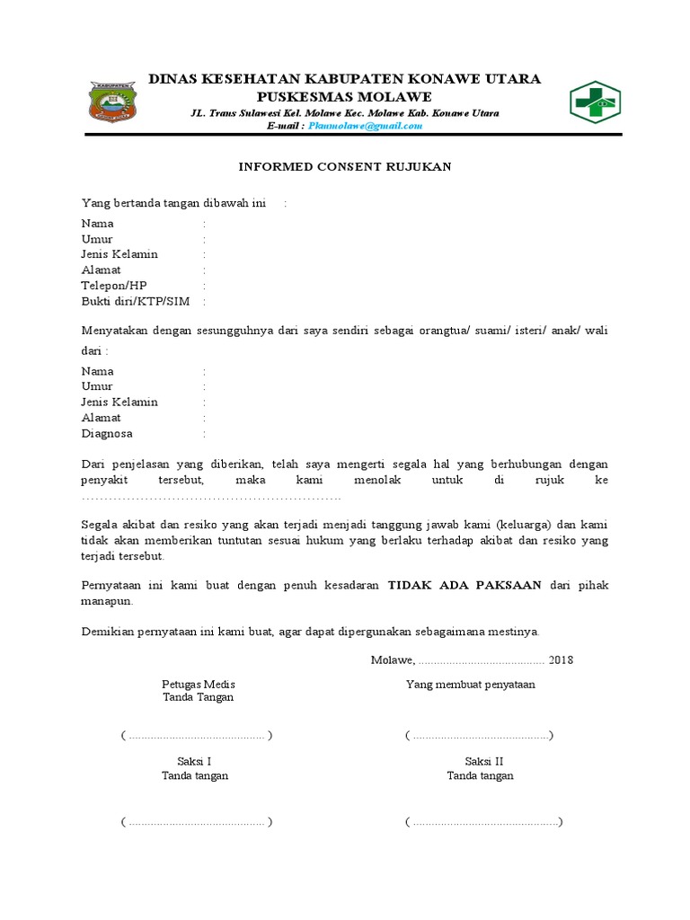 Form Informed Consent Rujukan | PDF