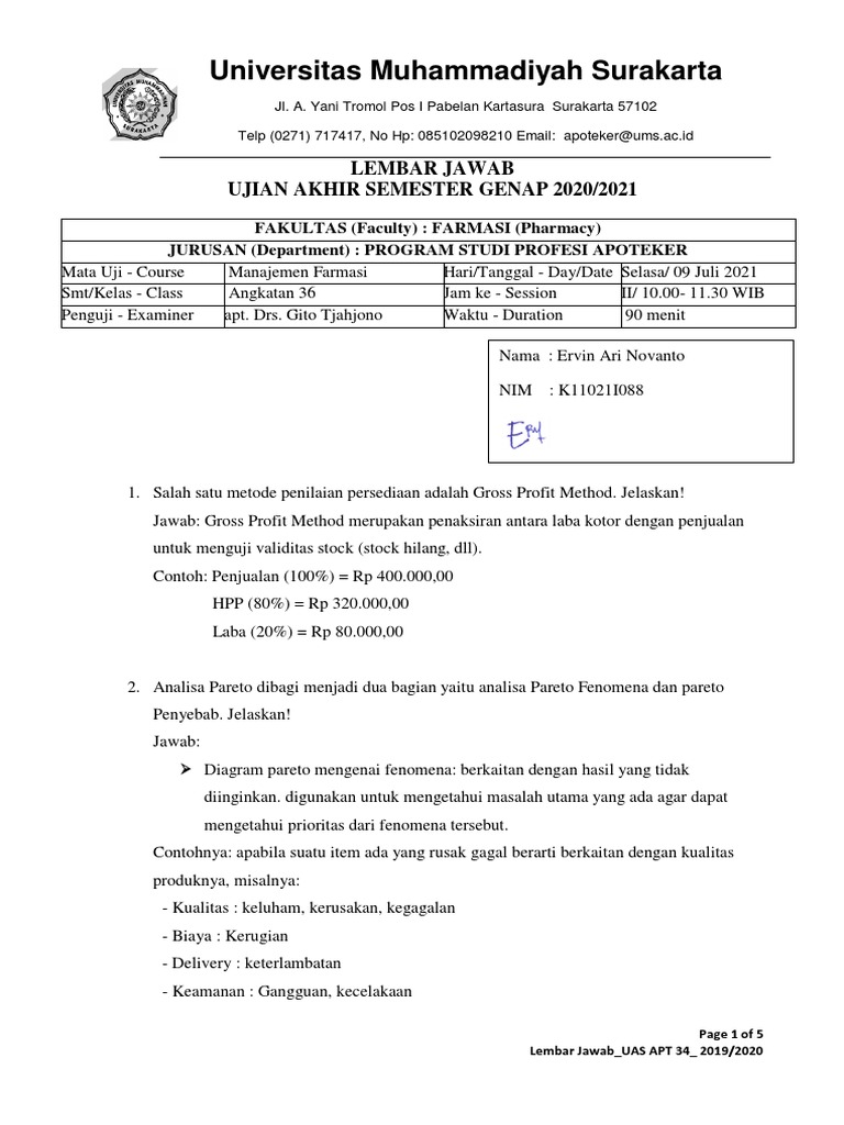 K11021I088 - Ervin Ari Novanto - 36 - Lembar Jawab MF - Pak Gito | PDF