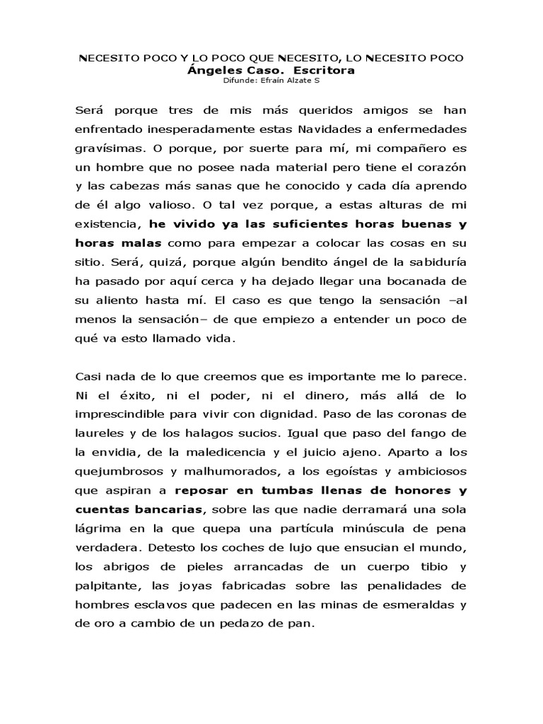 Necesito Poco y Lo Poco Que Necesito | PDF | Derecho